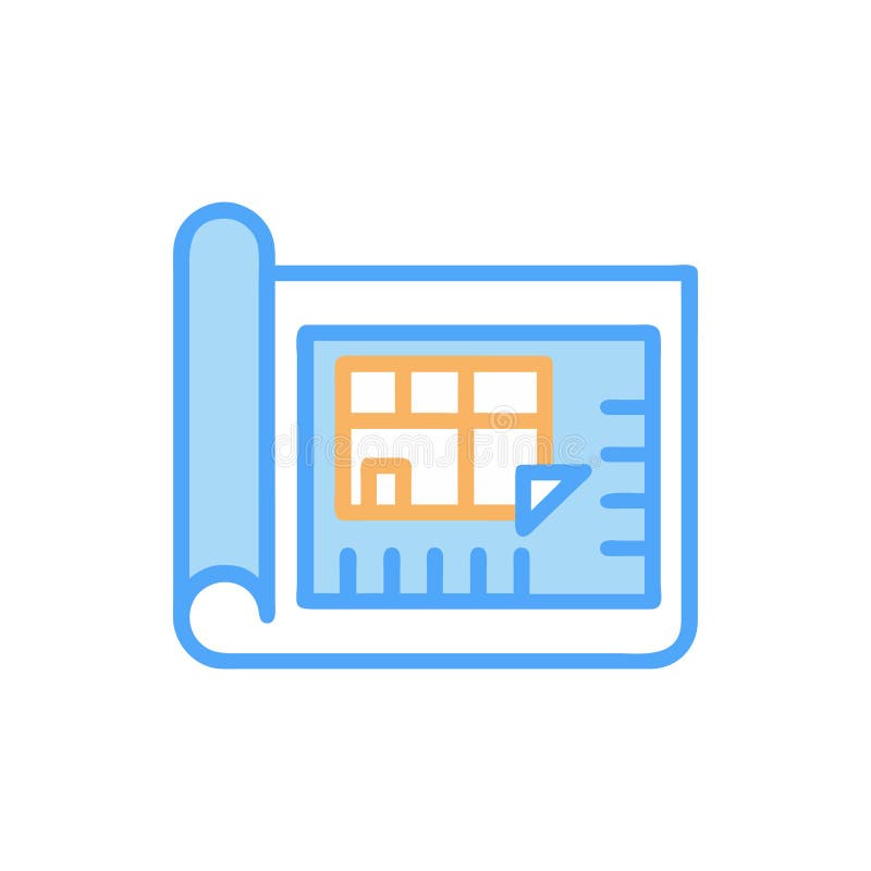 Building Site Blueprint Icon for Design Visualization Stock ...