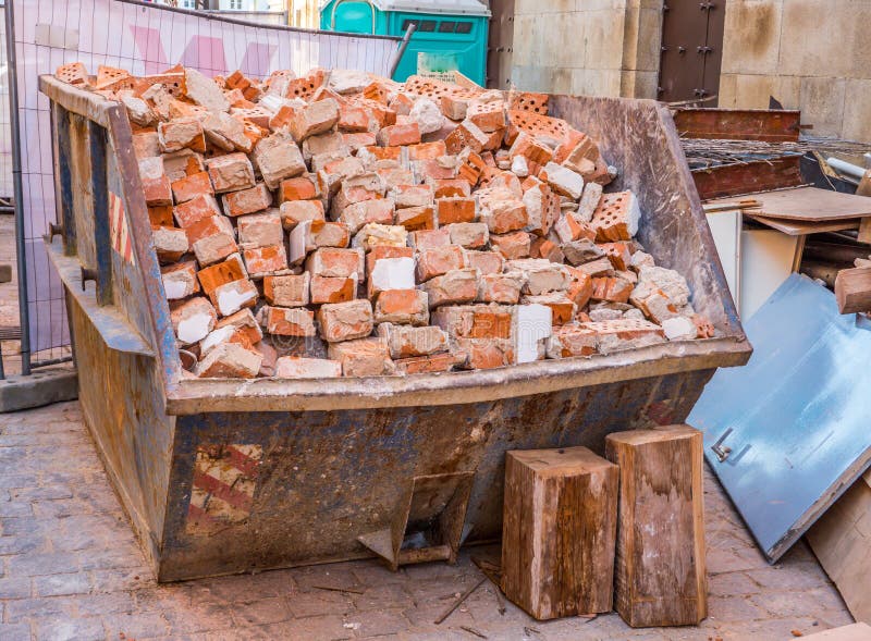 Building Site with Building Rubble Brick Stock Image - Image of house ...