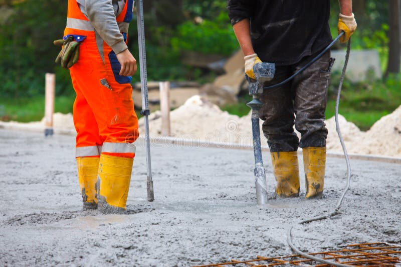Building Site Compacting Concrete Stock Photo - Image of engineering ...