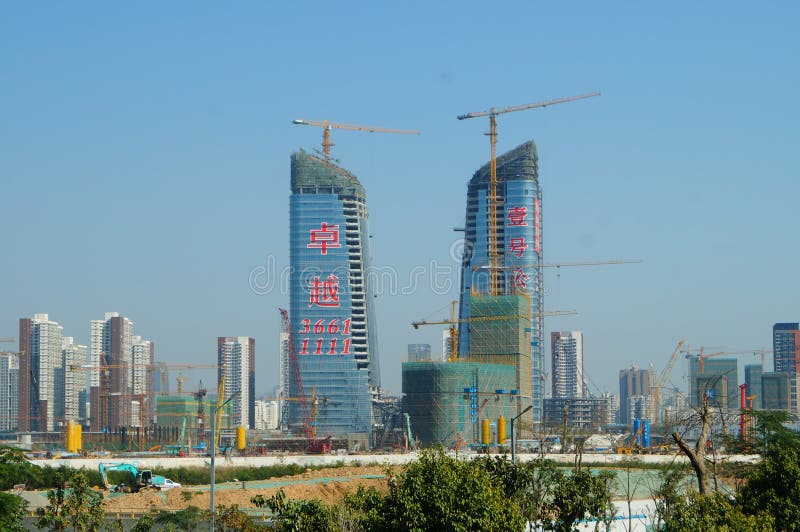 Building site editorial stock image. Image of asia, qianhai - 62948649