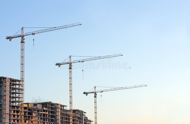 Building site with cranes stock photo. Image of height - 4817898