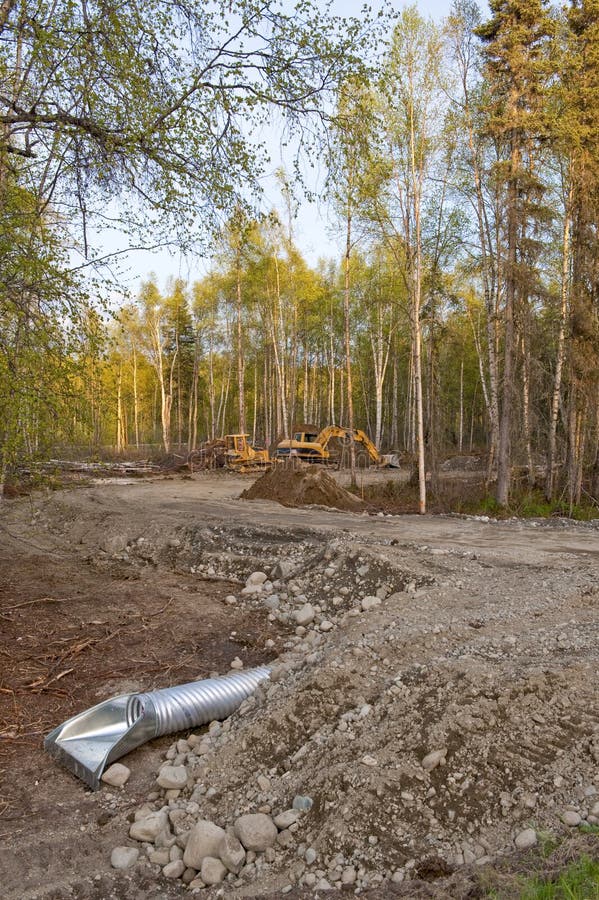 Building site in forest stock image. Image of emerging - 12282733