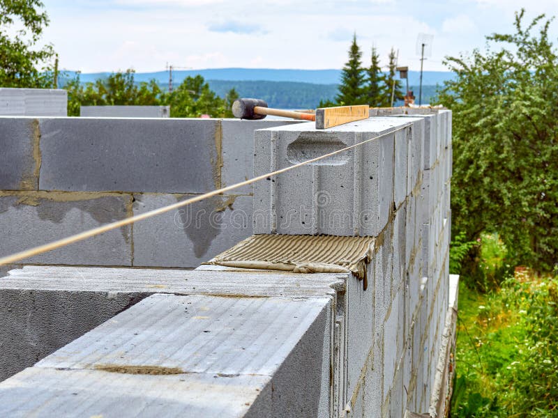 Building Site of a House Made of Blocks Colorful Stock Image - Image of ...