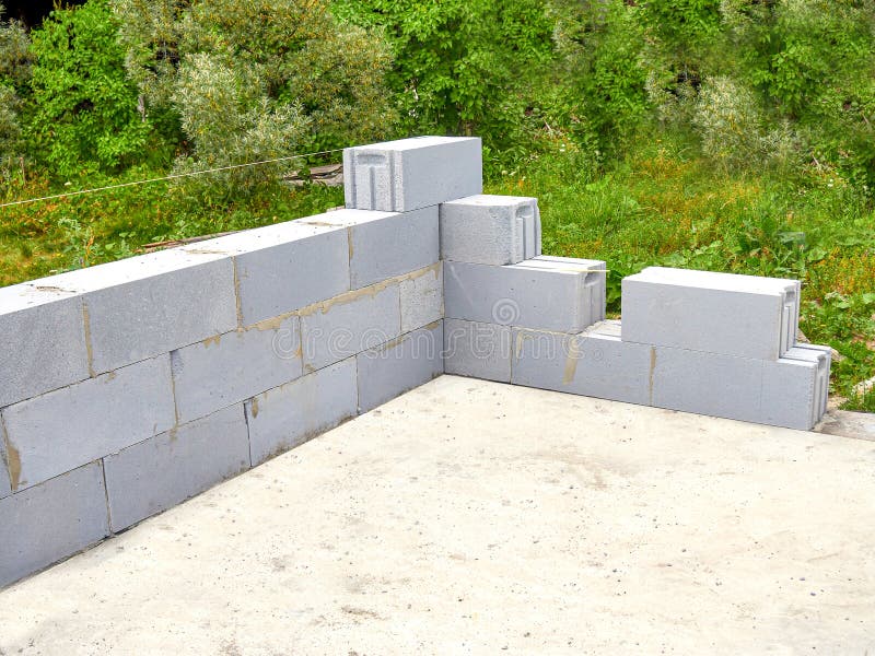 Building Site of a House Made of Blocks Colorful Stock Photo - Image of ...