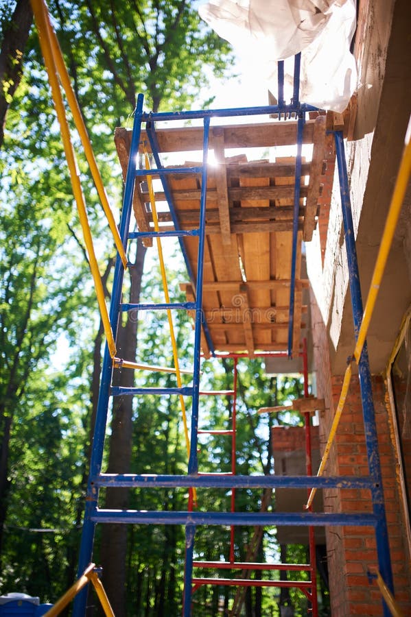 Building Site with House Under Construction Stock Photo - Image of roof ...
