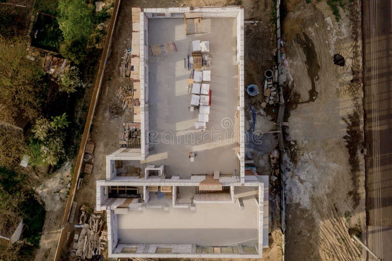 Building Site of a House Under Construction Made from White Foam ...
