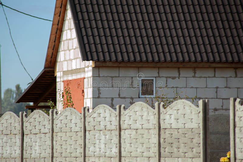 Building Site of a House Under Construction Made from White Foam ...