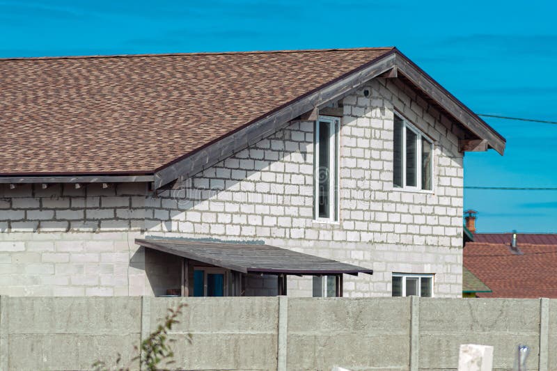 Building Site of a House Under Construction Made from White Foam ...
