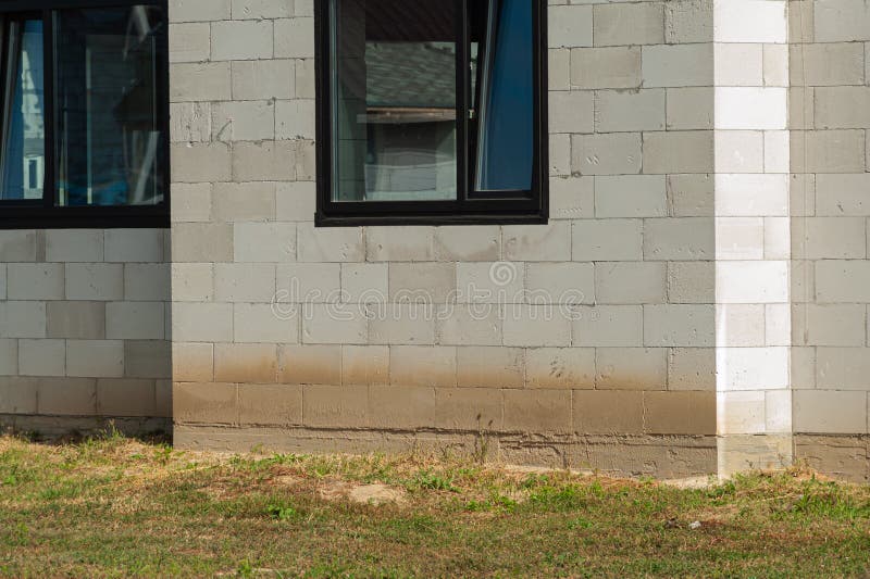 Building Site of a House Under Construction Made from White Foam ...