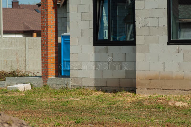 Building Site of a House Under Construction Made from White Foam ...