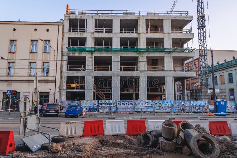 Building Site in Katowice, Poland Editorial Photography - Image of ...
