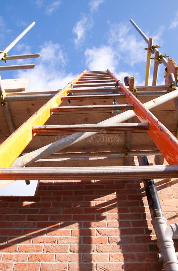 Ladder on the roof stock photo. Image of material, asphalt - 32603648
