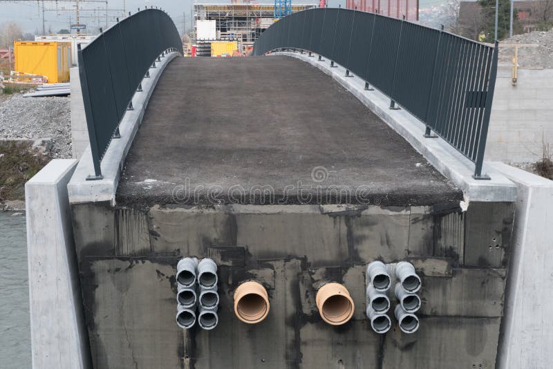 Building Site for New Bridge Over the Motorway with Integrated Pipe ...