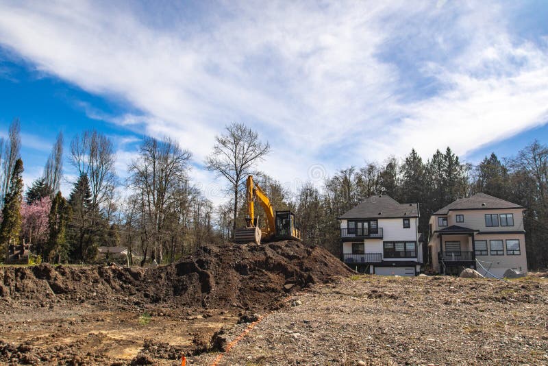 Building Site with New Homes Under Construction Stock Image - Image of ...