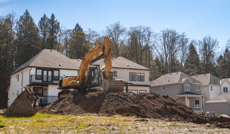 Building Site with New Homes Under Construction. Stock Photo - Image of ...