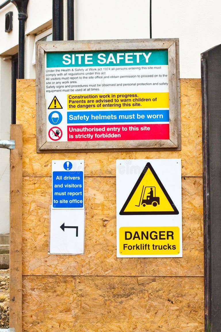 182 Site Safety Signs Construction Site Health Safety Stock Photos ...