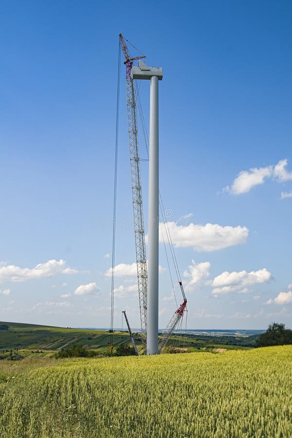 Building wind turbines stock image. Image of alternative - 122405159