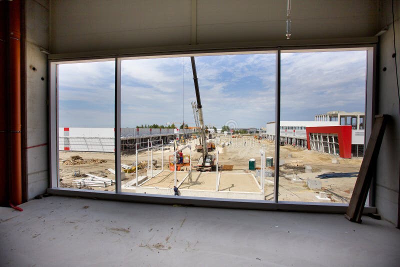 Building Site through Window Stock Photo - Image of outside, assembly ...