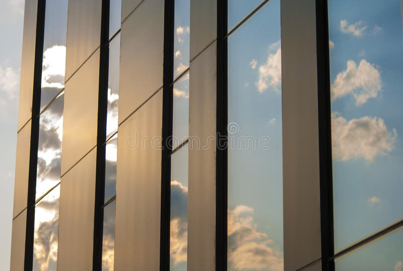Building Sky Blue Glass Windows Reflection Stock Photo - Image of ...