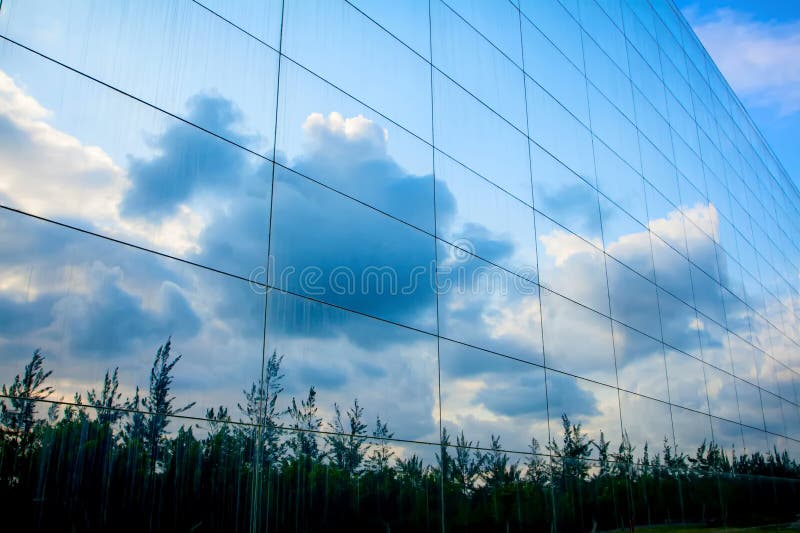 Building and Sky. Blue White Background. Stock Image - Image of ...