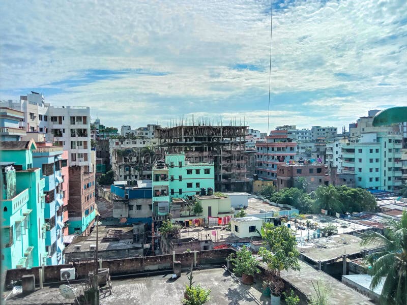 Building and Sky View of City Editorial Photography - Image of town ...