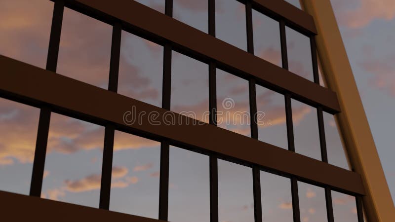 Building Skyscraper Office Building in the Evening. 4K Animation Stock ...