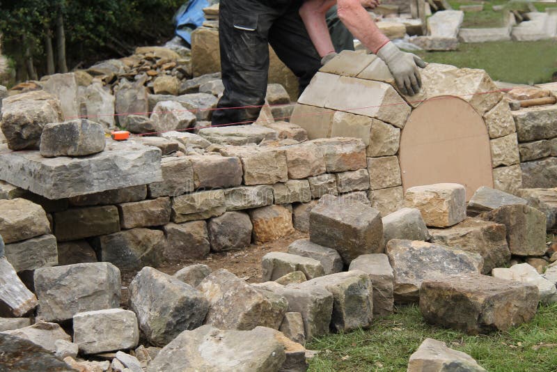 Dry Stone Wall. stock photo. Image of building, construction - 157411156