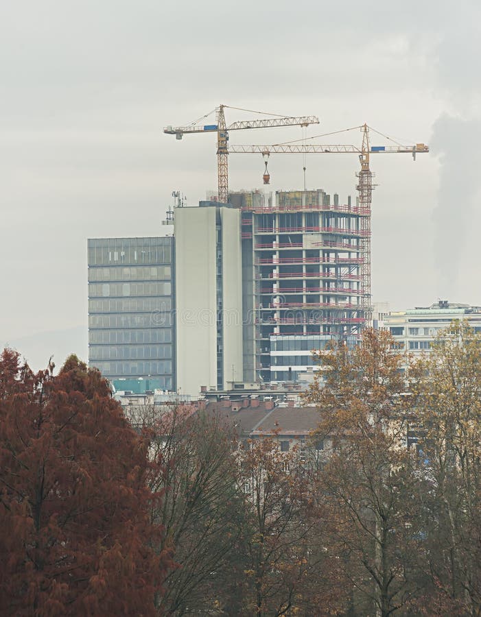 Building a Small Skyscraper Stock Image - Image of business, activity ...