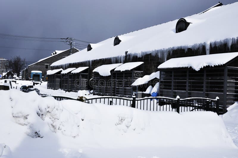 Building in snow editorial photography. Image of japan - 72705032