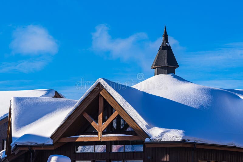 Building with Snow in Wintertime in Ruka, Finland Stock Photo - Image ...