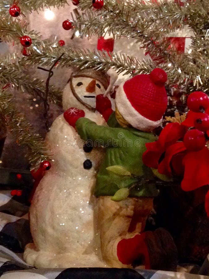 Building a snowman statue stock image. Image of winter - 48116877