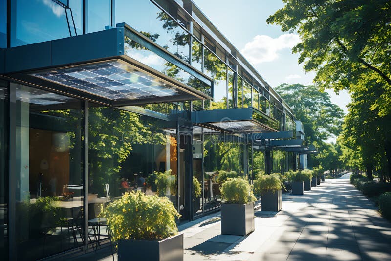 Building with Solar Windows or Transparent Solar Panels As Windows ...