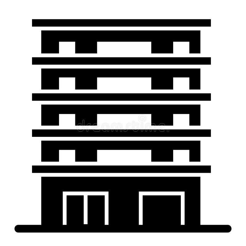 Building Solid Icon. Apartment House Vector Illustration Isolated on ...