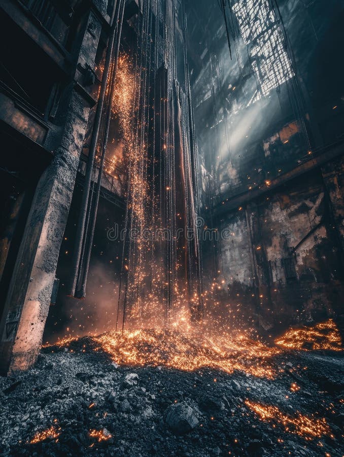 Building with Sparks stock photo. Image of explosion - 388328110