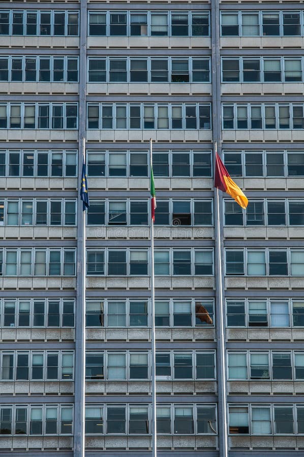 Building Square Architecture and Flags Stock Image - Image of flags ...