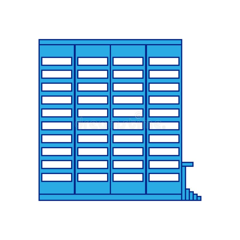 Building and Staircase Sign. Blue Icon Eps Ten Stock Vector ...