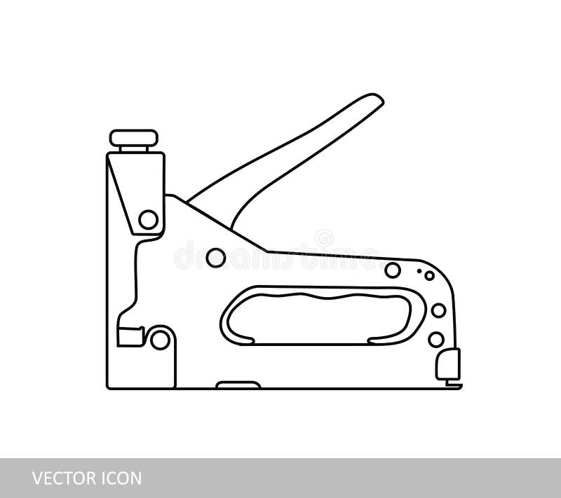 Building Stapler. Vector Icon of Linear Design. Stock Vector ...