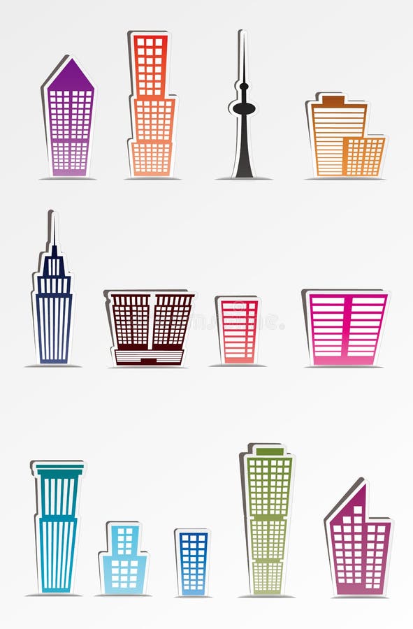 Building stickers stock vector. Illustration of building - 33968006