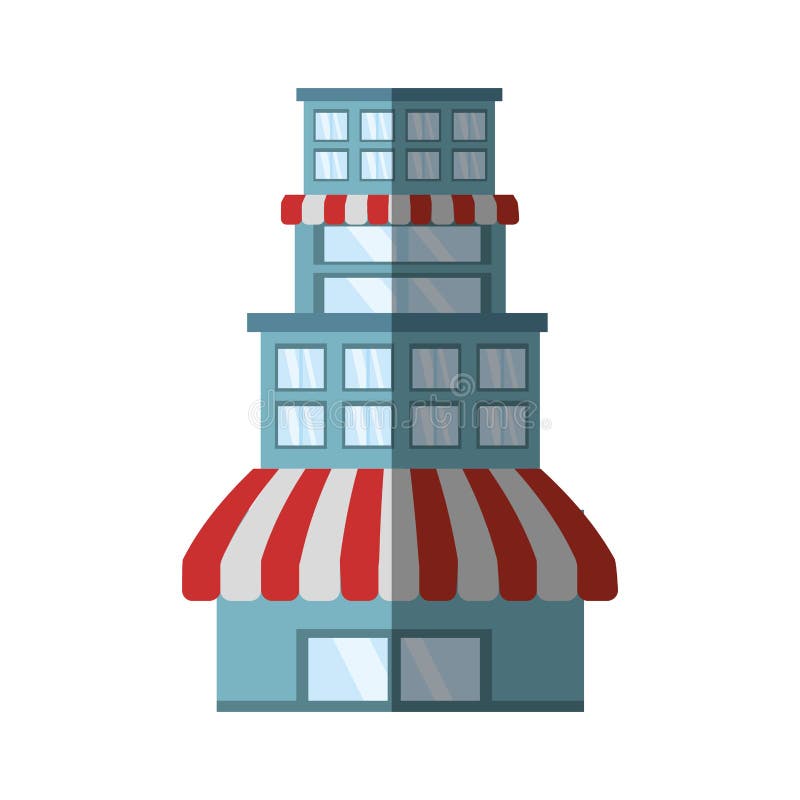 Building Store Market Shadow Stock Illustration - Illustration of sign ...