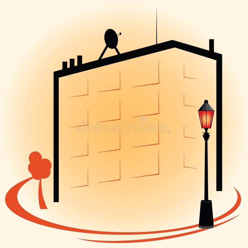 Building with Street Lights Icon Color Vector Stock Vector ...