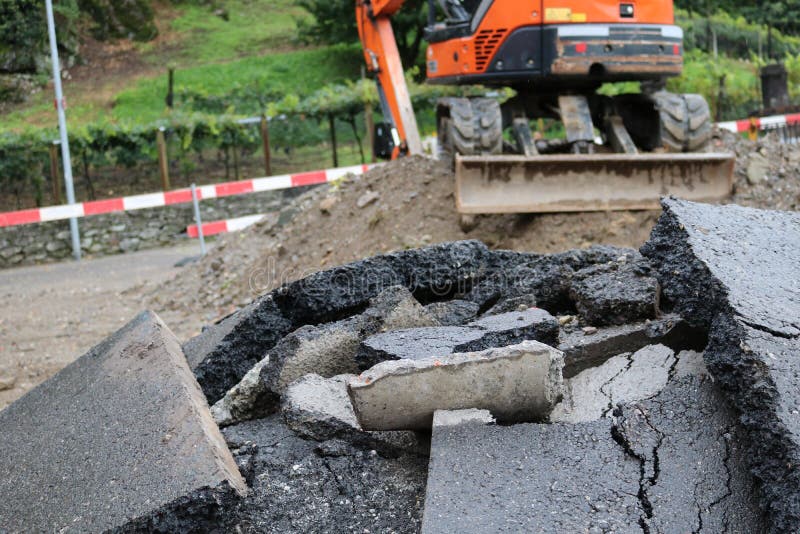 Building a Street Work in Progress Stock Photo - Image of ground ...