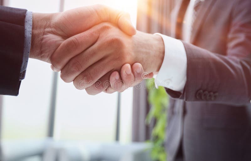 Building a Strong Business Network. Two Businessmen Shaking Hands in a ...