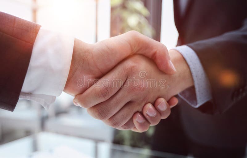 Building a Strong Business Network. Two Businessmen Shaking Hands in a ...