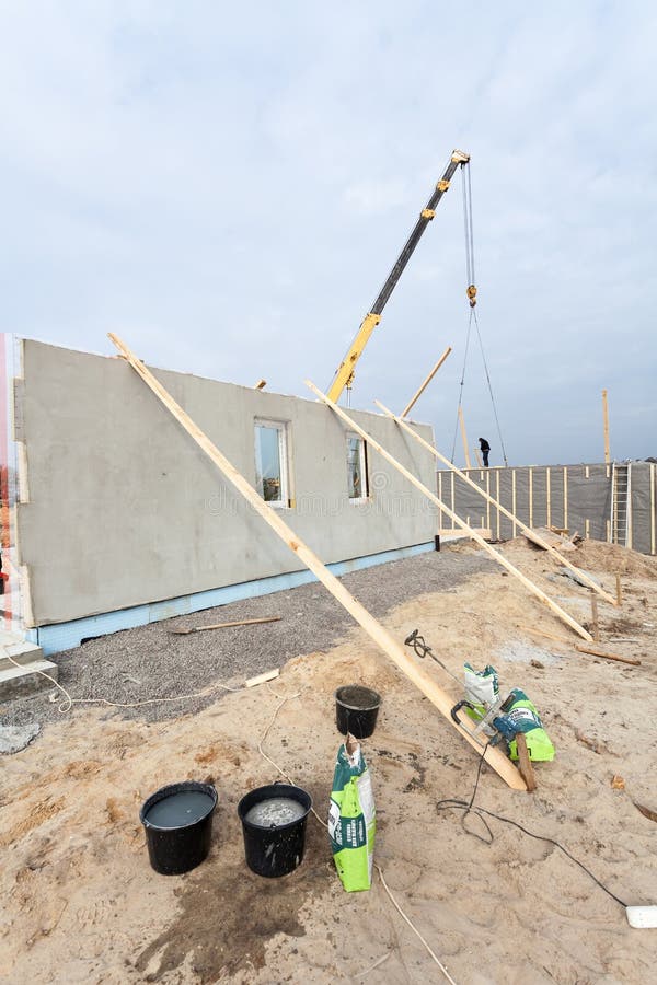 Building a Structural Insulated Panels Frame House Editorial Stock ...