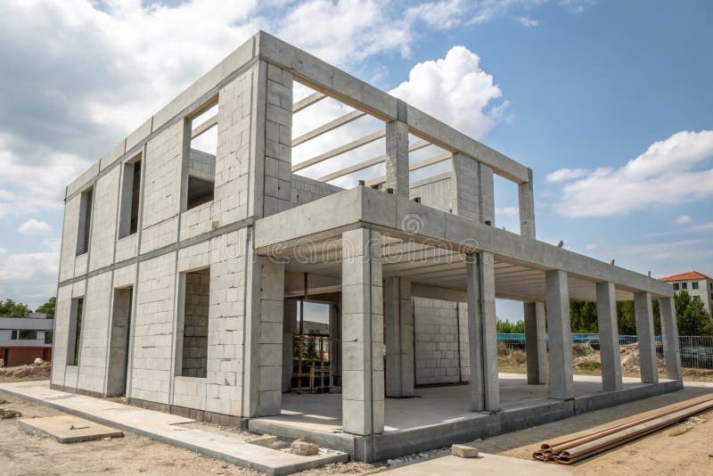 Prefabrication System Used in Building Construction Stock Illustration - Illustration of ...