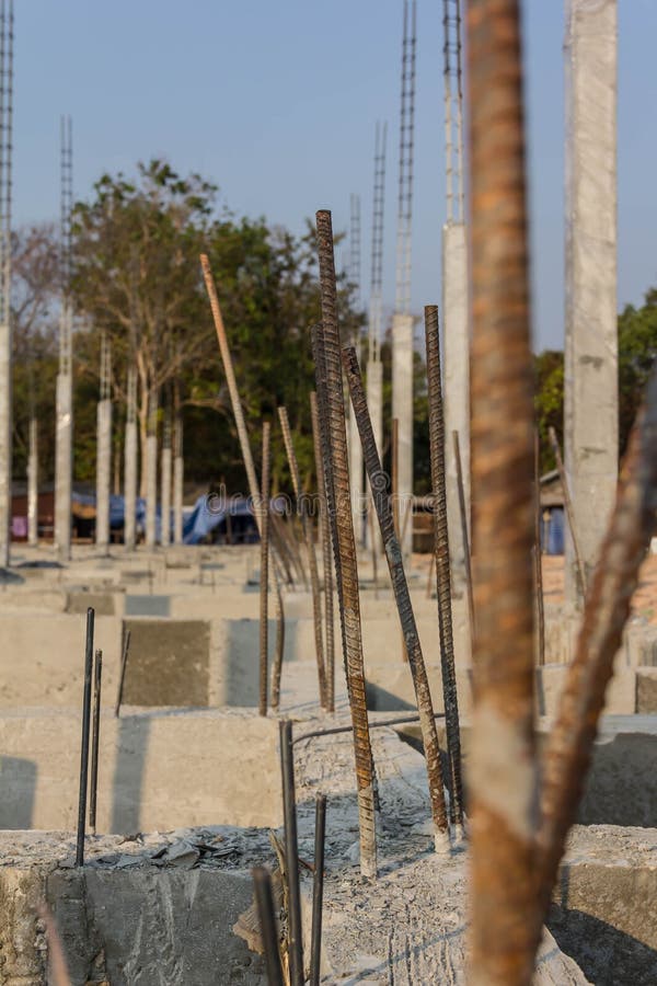 Piles and Main Pipeline Supports Stock Photo - Image of vertical, iron ...