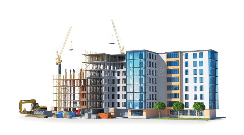 Building Structure, Construction. Stock Illustration - Illustration of ...