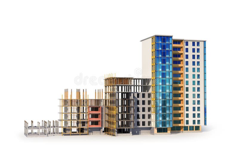 Building Structure, Construction. Stock Illustration - Illustration of ...