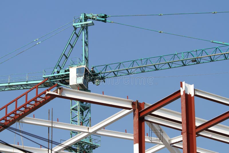 Building Structure And Hoist Crane Stock Image - Image of architecture ...