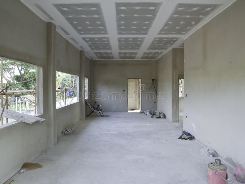 The Building Structure Home Interior Stock Image - Image of concrete ...